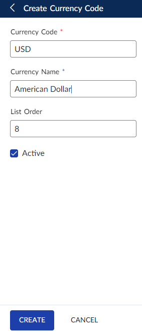 Creating Currency Codes
