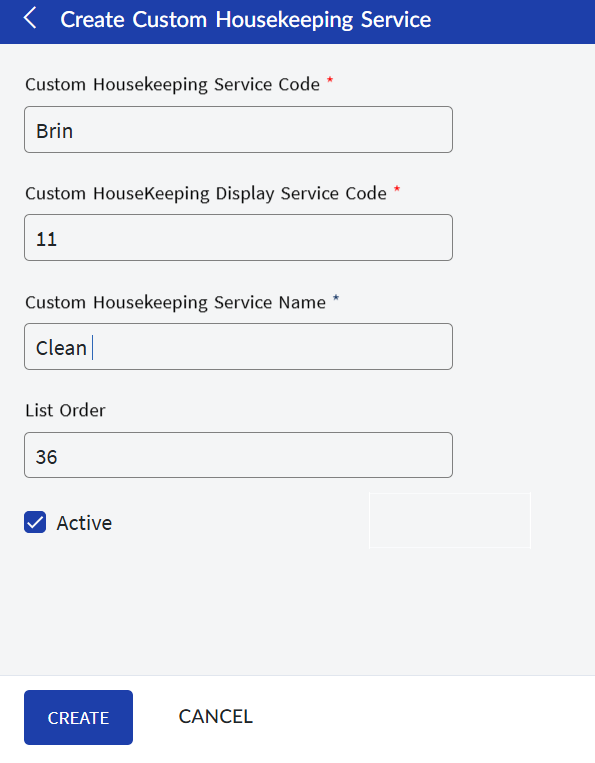 Creating Custom Housekeeping Service Setup